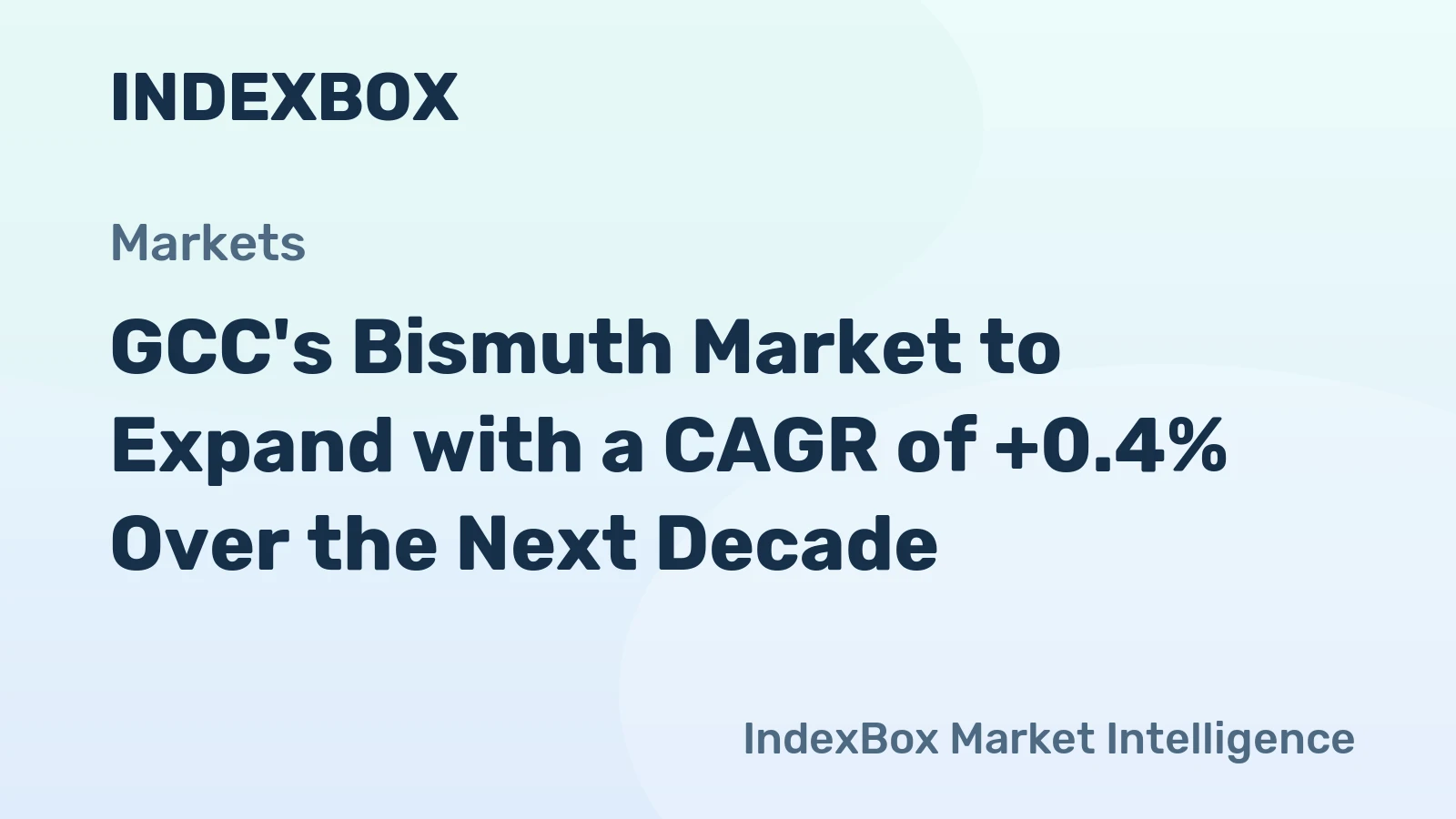 GCC's Bismuth Market to Expand with a CAGR of +0.4% Over the Next Decade