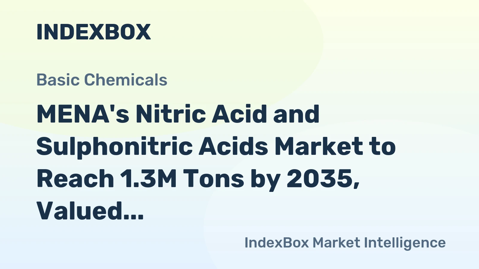 MENA's Nitric Acid and Sulphonitric Acids Market to Reach 1.3M Tons by 2035, Valued at $979M