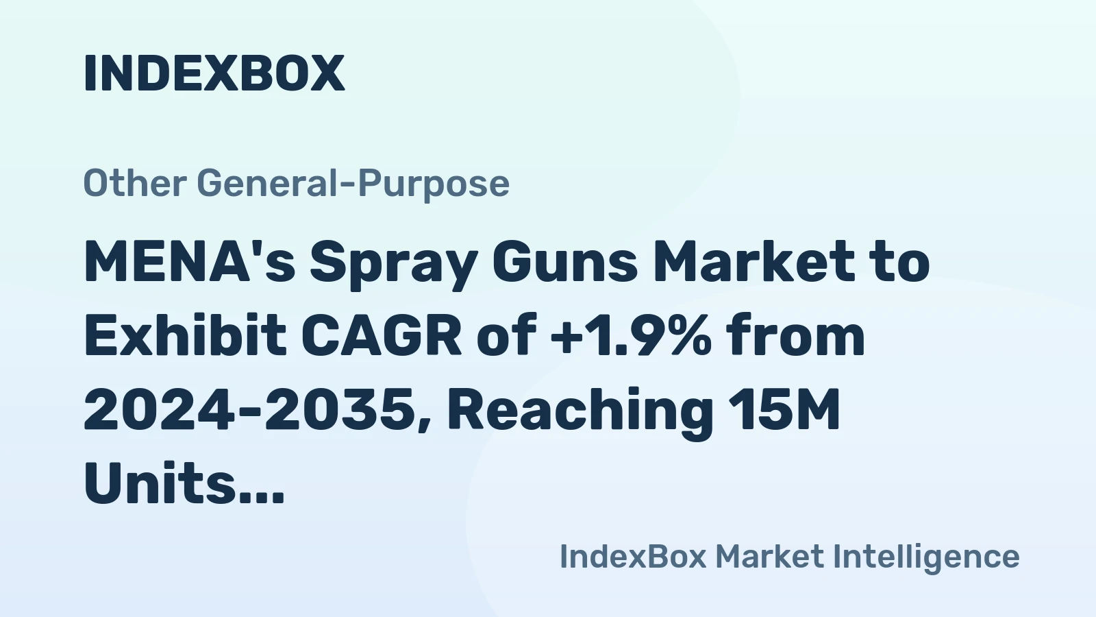 MENA's Spray Guns Market to Exhibit CAGR of +1.9% from 2024-2035, Reaching 15M Units by End of 2035
