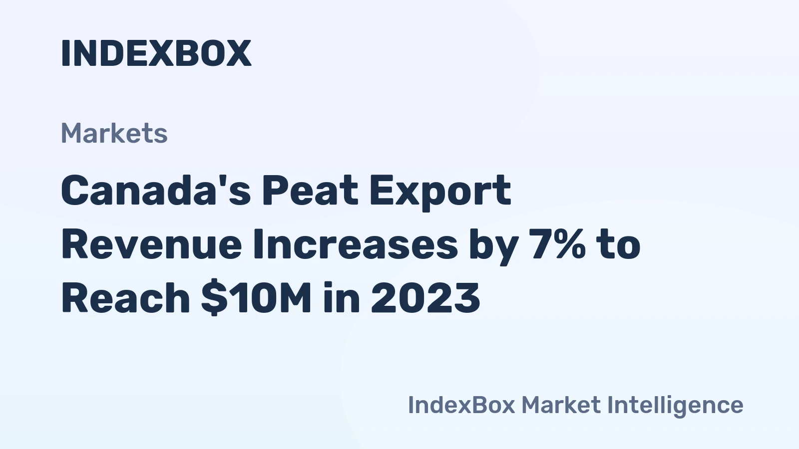Canada's Peat Export Revenue Increases by 7% to Reach $10M in 2023