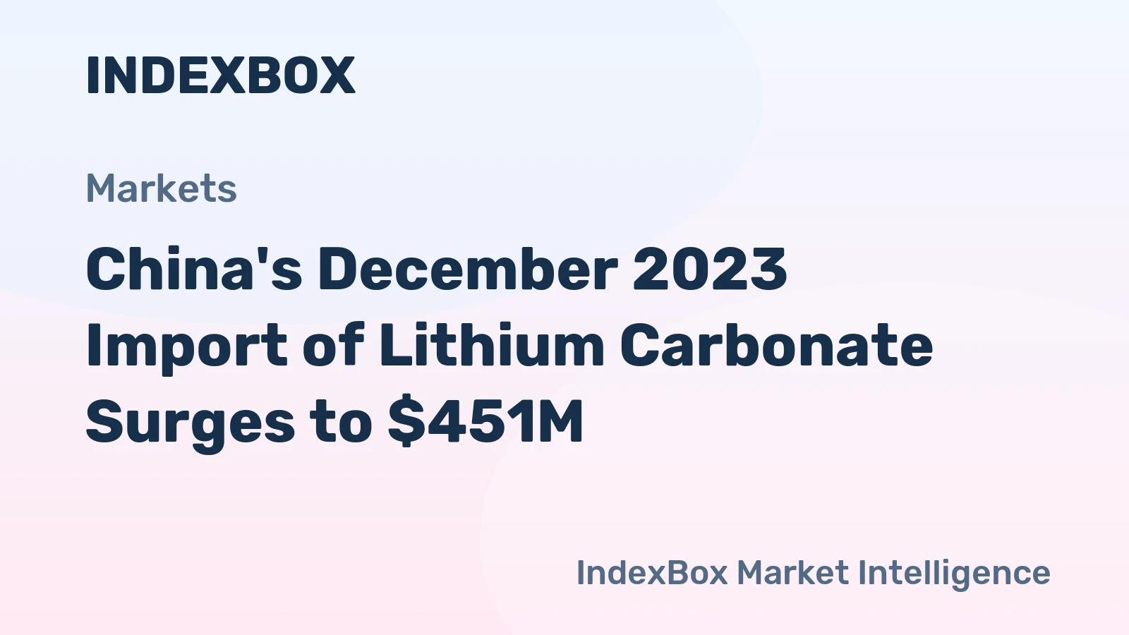 China's December 2023 Import of Lithium Carbonate Surges to $451M