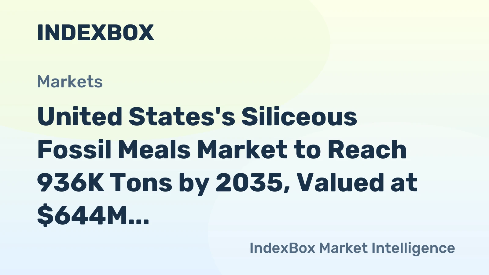 United States's Siliceous Fossil Meals Market to Reach 936K Tons by 2035, Valued at $644M
