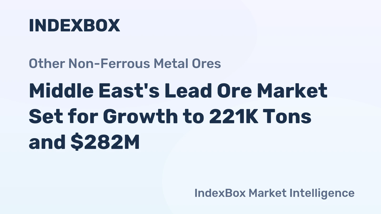 Middle East's Lead Ore Market Set for Growth to 221K Tons and $282M
