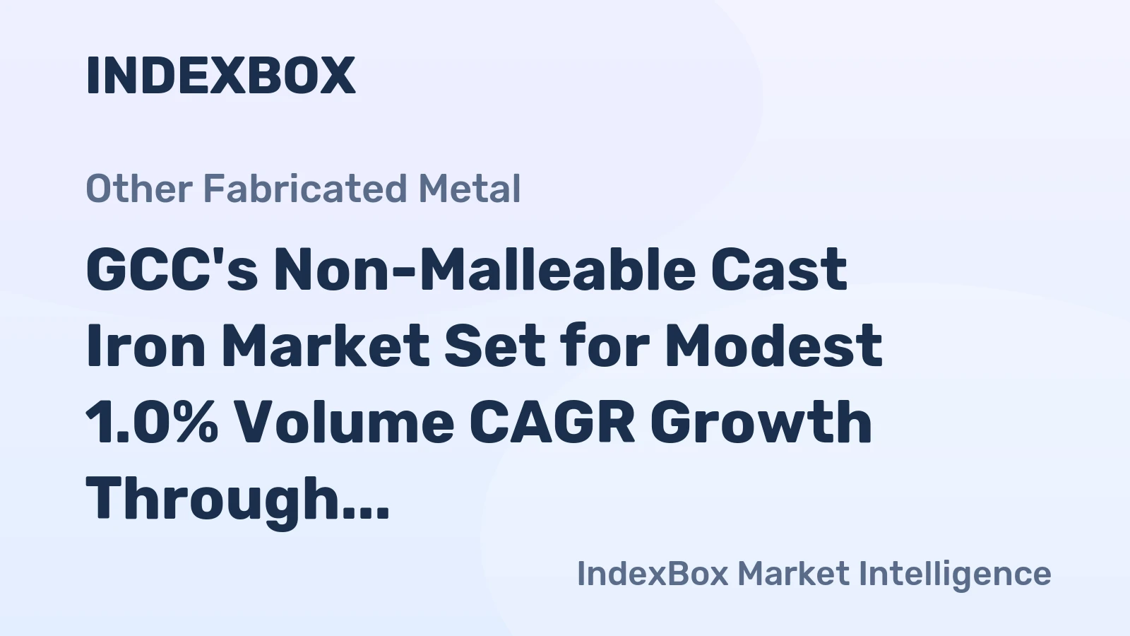 GCC's Non-Malleable Cast Iron Market Set for Modest 1.0% Volume CAGR Growth Through 2035