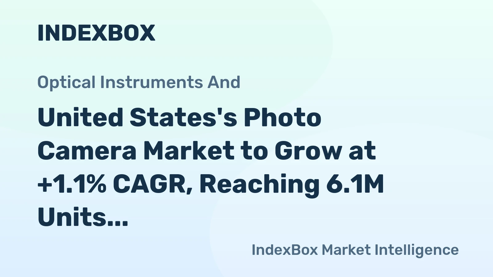 United States's Photo Camera Market to Grow at +1.1% CAGR, Reaching 6.1M Units by 2035, Valued at $193M