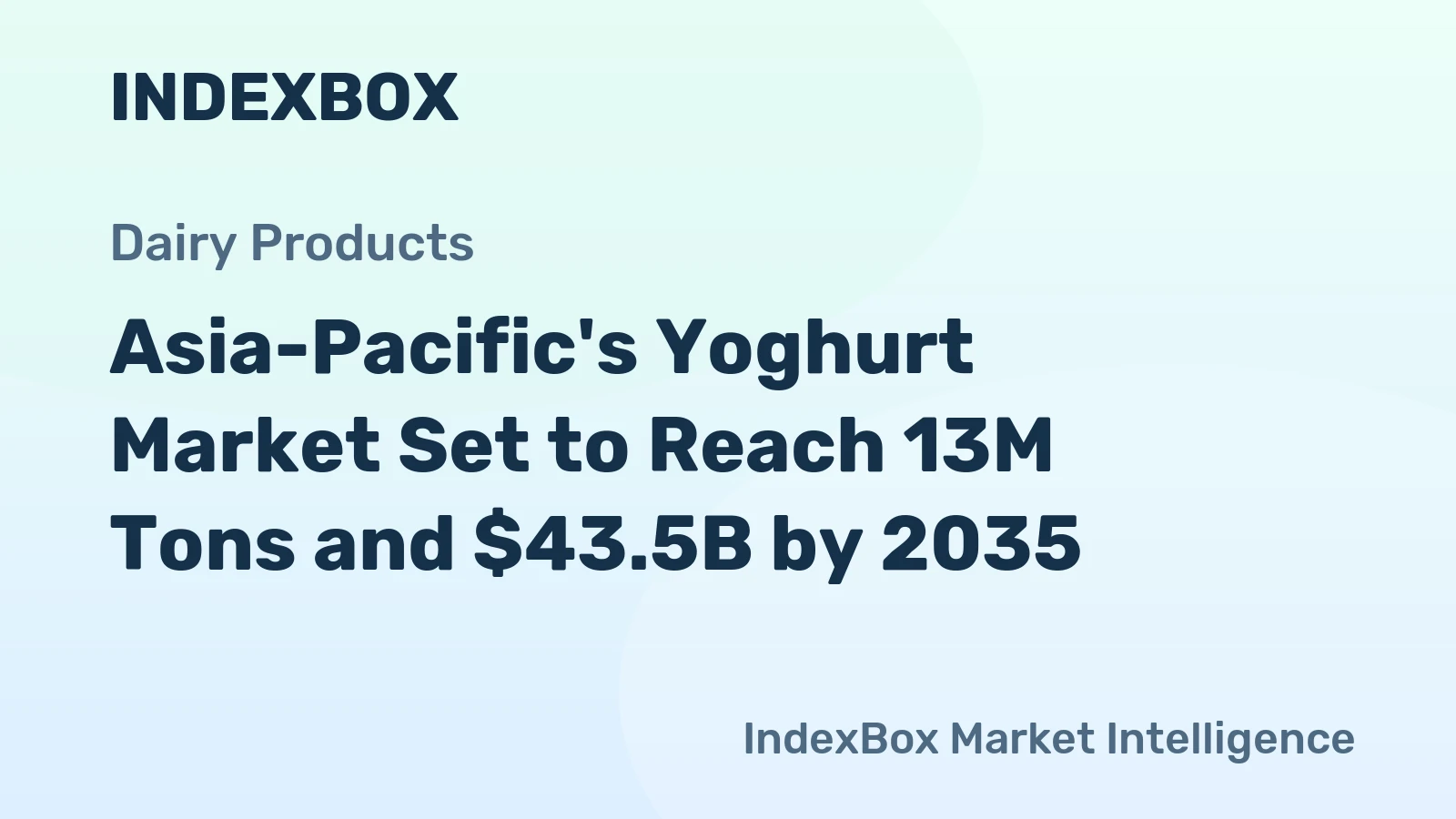 Asia-Pacific's Yoghurt Market Set to Reach 13M Tons and $43.5B by 2035