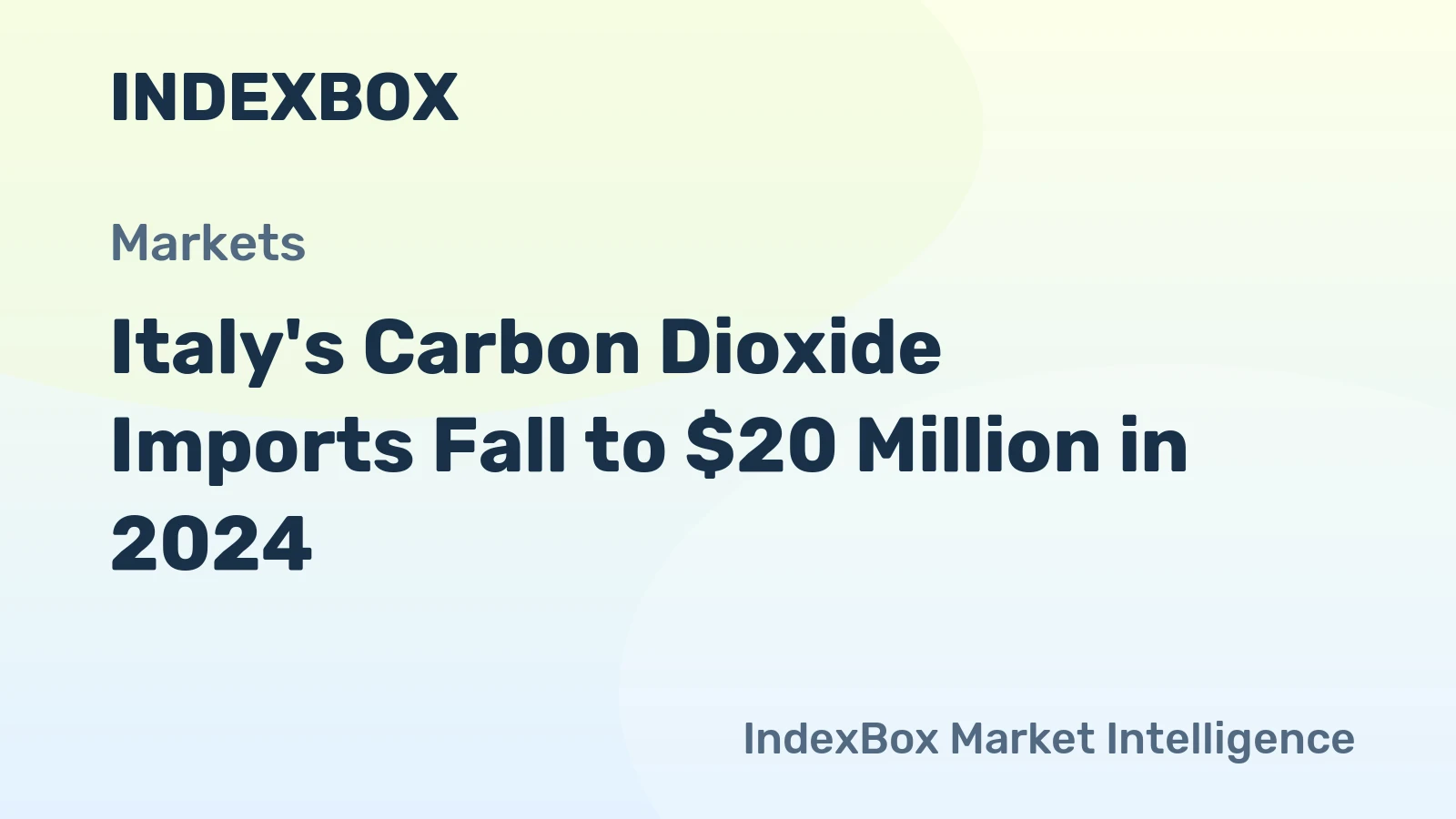 Italy's Carbon Dioxide Imports Fall to $20 Million in 2024
