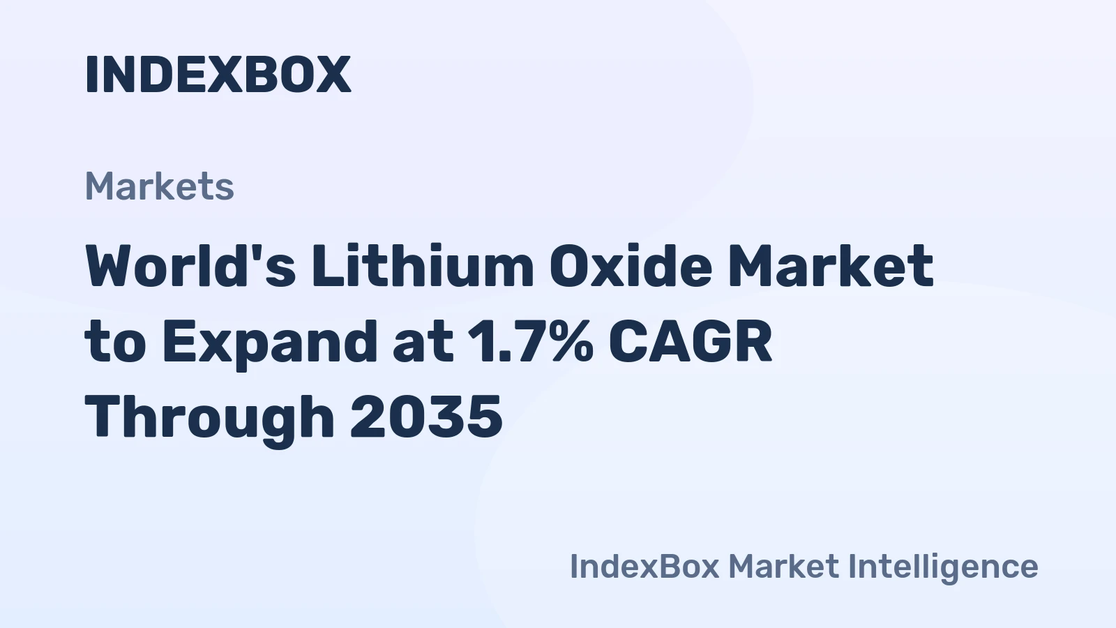 World's Lithium Oxide Market to Expand at 1.7% CAGR Through 2035