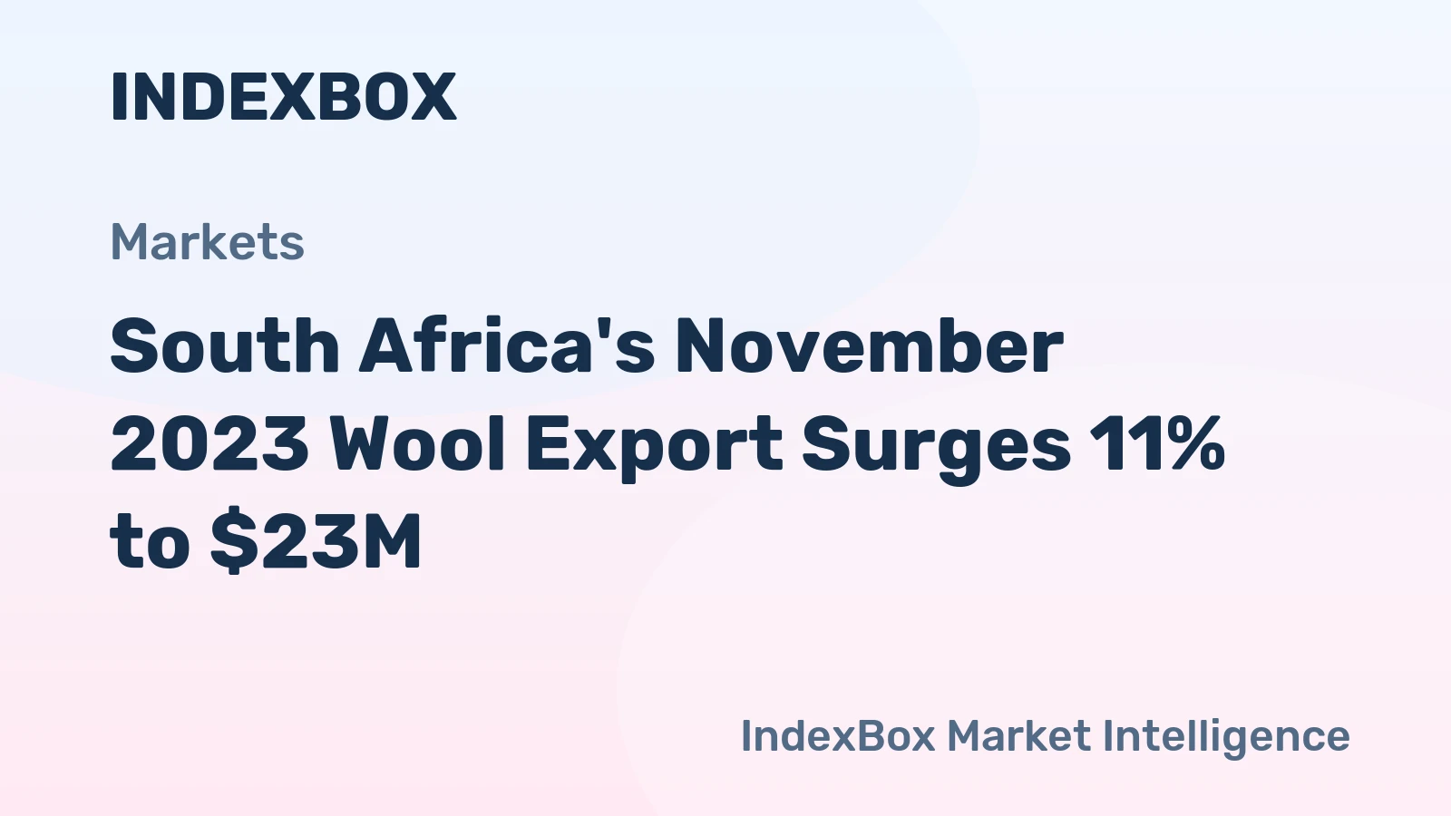 South Africa's November 2023 Wool Export Surges 11% to $23M