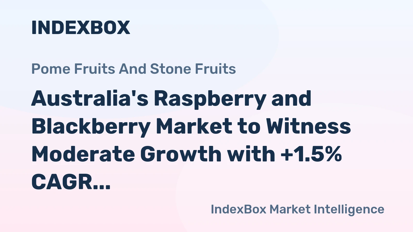 Australia's Raspberry and Blackberry Market to Witness Moderate Growth with +1.5% CAGR