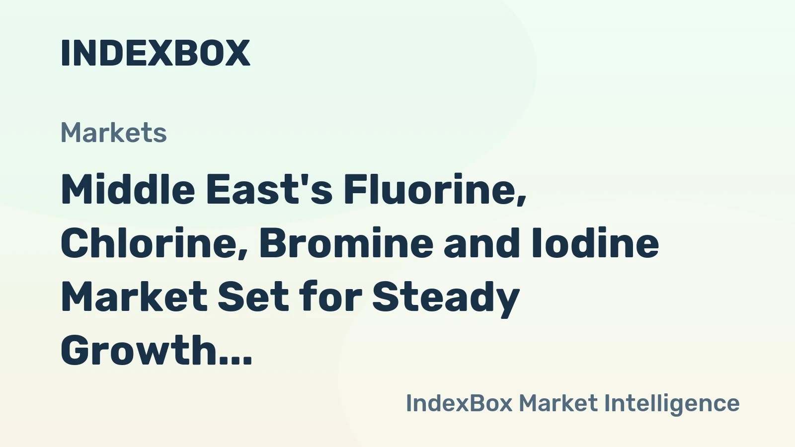 Middle East's Fluorine, Chlorine, Bromine and Iodine Market Set for Steady Growth with 08% CAGR