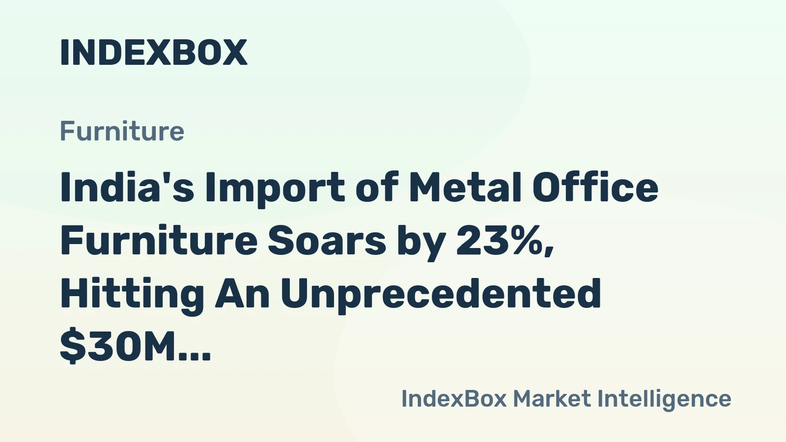 India's Import of Metal Office Furniture Soars by 23%, Hitting An Unprecedented $30M in 2024