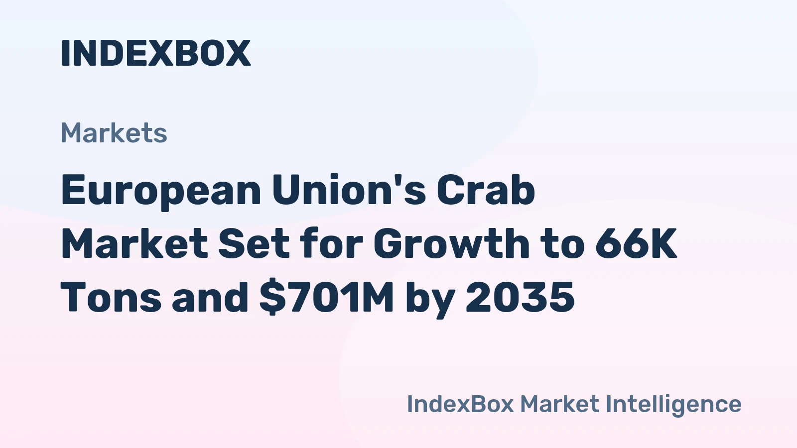 European Union's Crab Market Set for Growth to 66K Tons and $701M by 2035