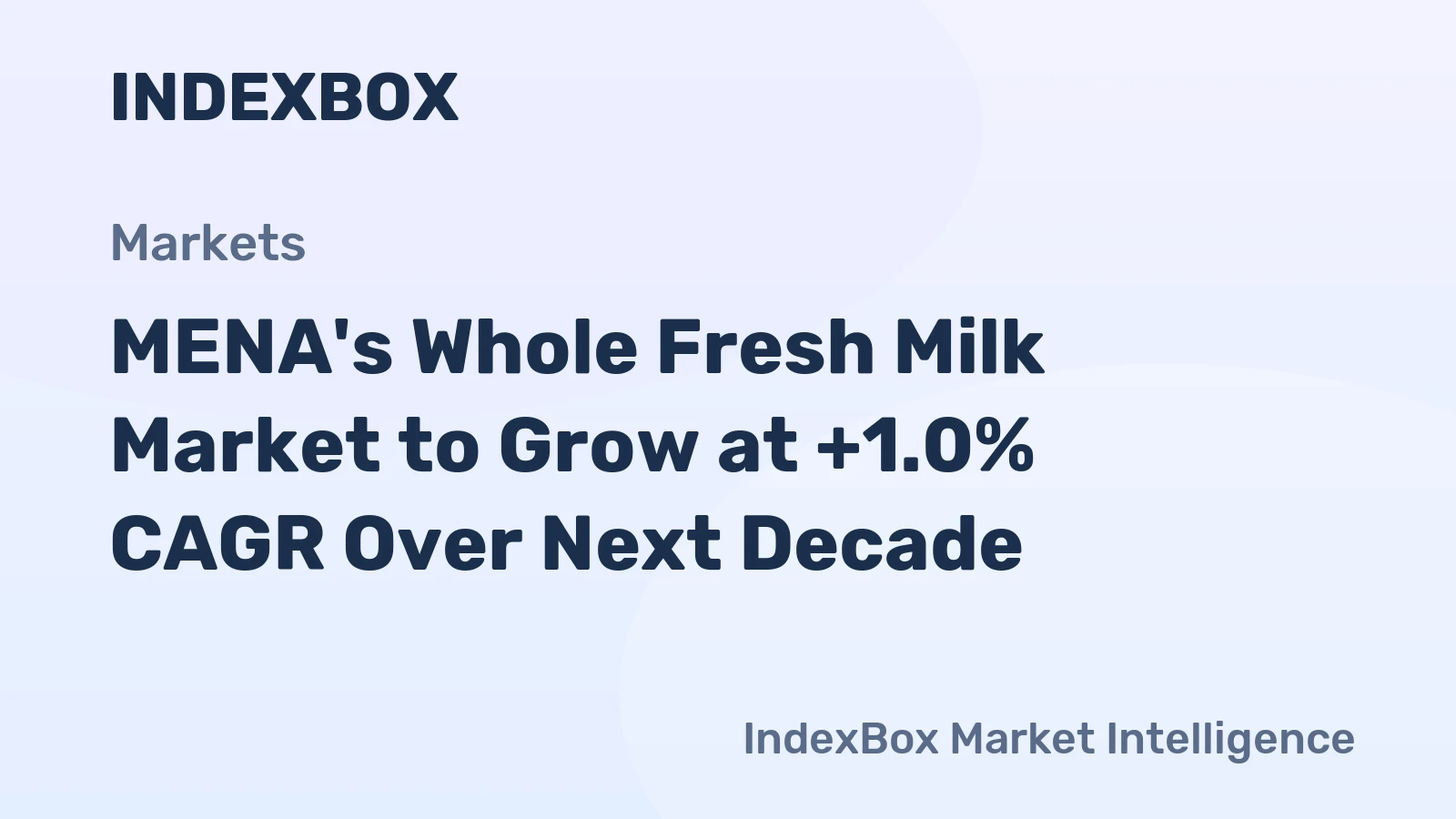 MENA's Whole Fresh Milk Market to Grow at +1.0% CAGR Over Next Decade