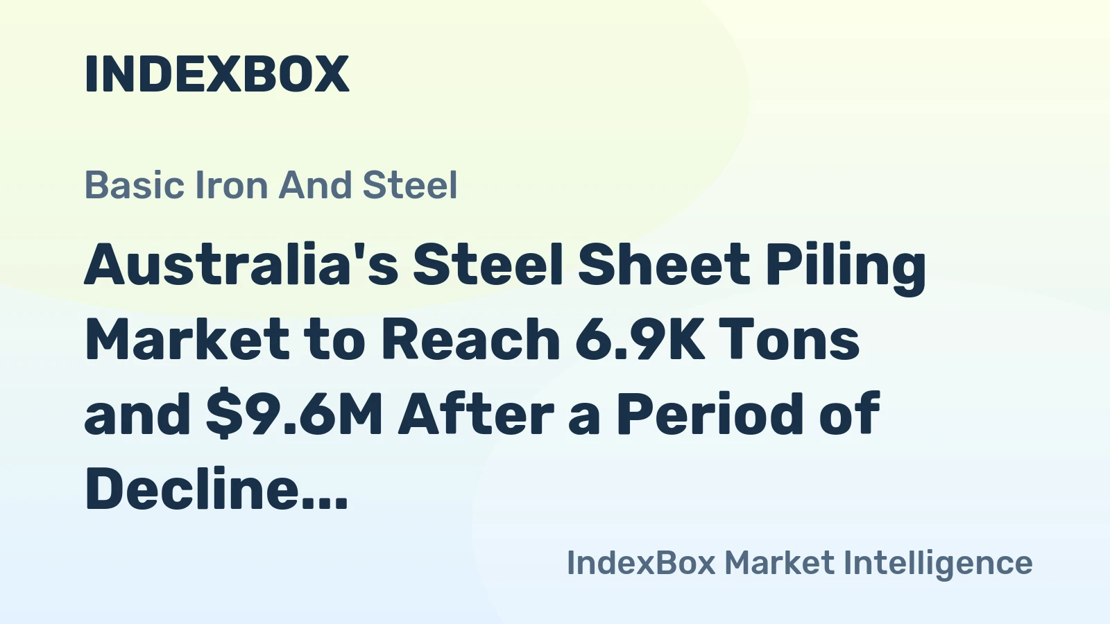 Australia's Steel Sheet Piling Market to Reach 6.9K Tons and $9.6M After a Period of Decline