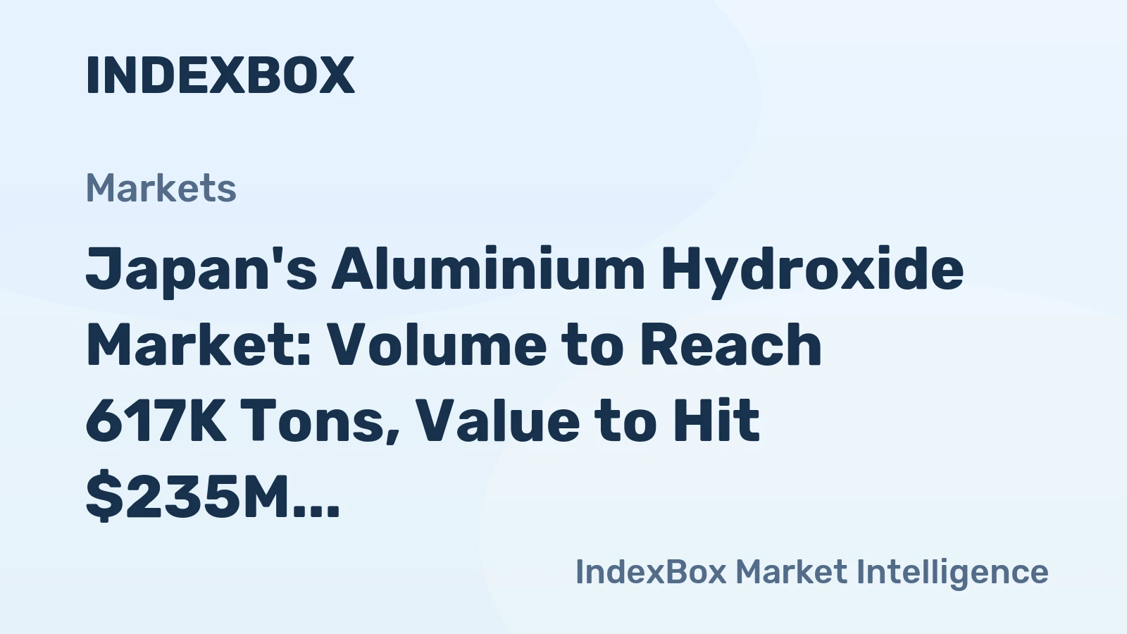 Japan's Aluminium Hydroxide Market: Volume to Reach 617K Tons, Value to Hit $235M by 2035