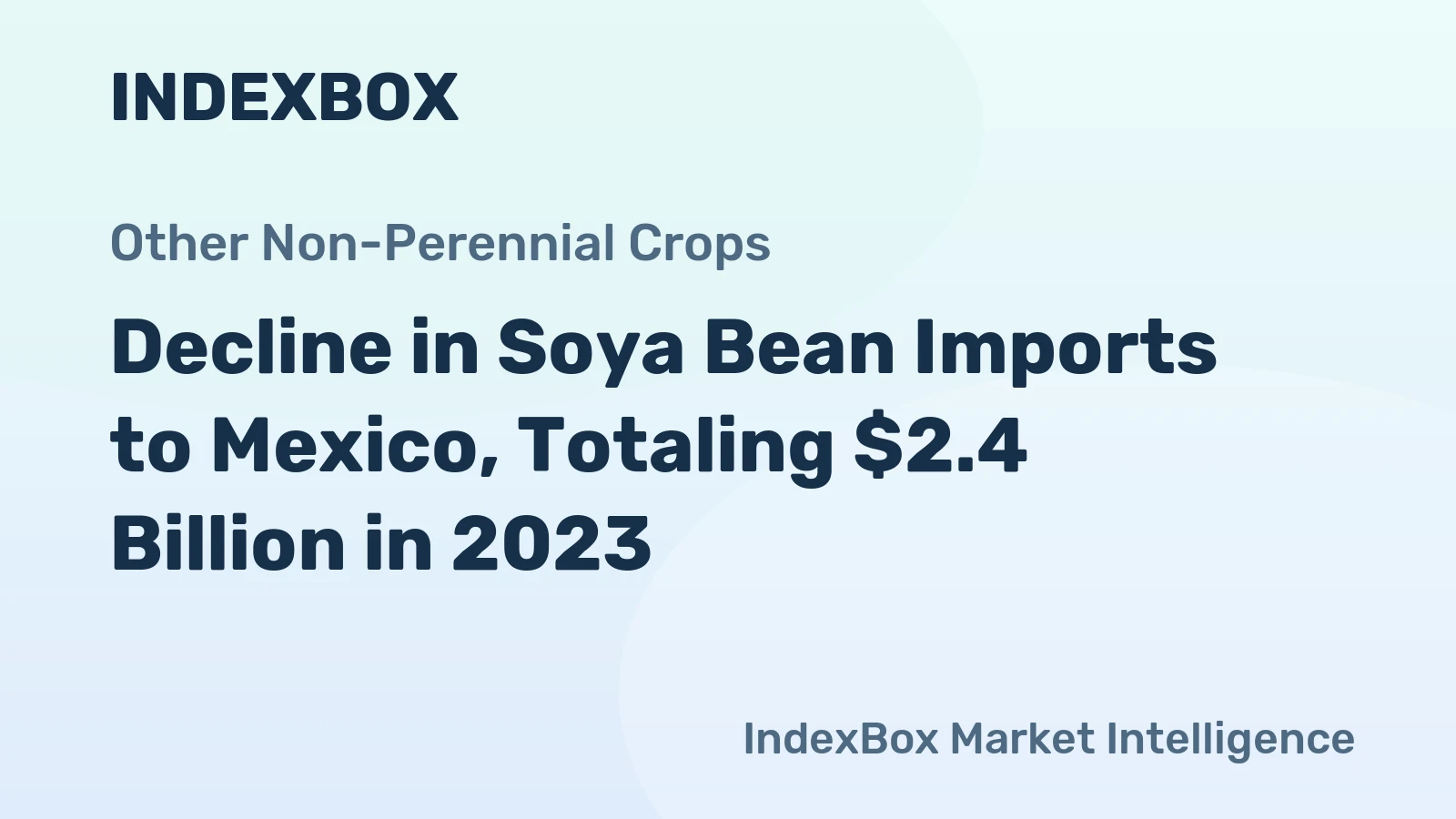 Decline in Soya Bean Imports to Mexico, Totaling $2.4 Billion in 2023