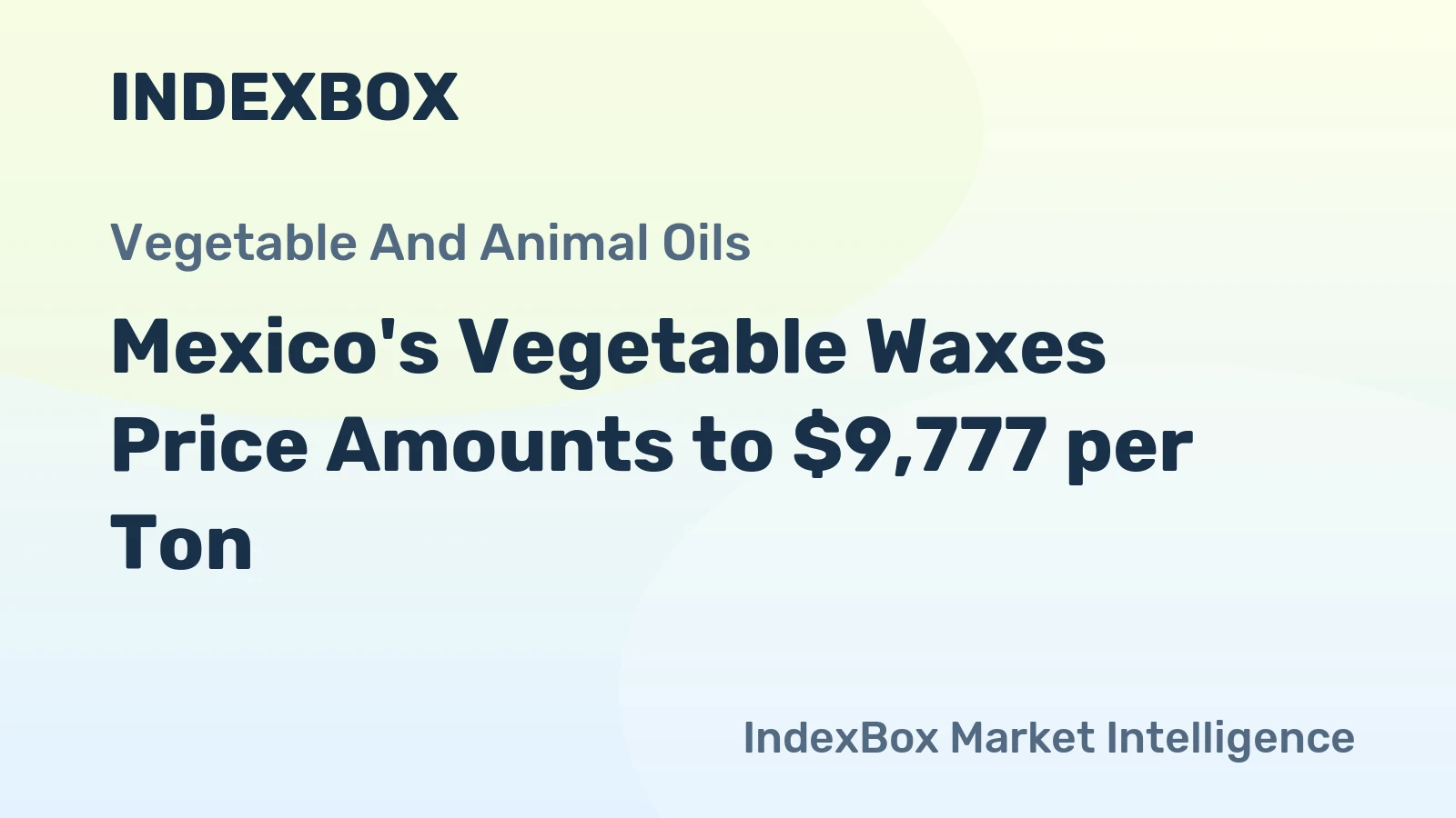 Mexico's Vegetable Waxes Price Amounts to $9,777 per Ton
