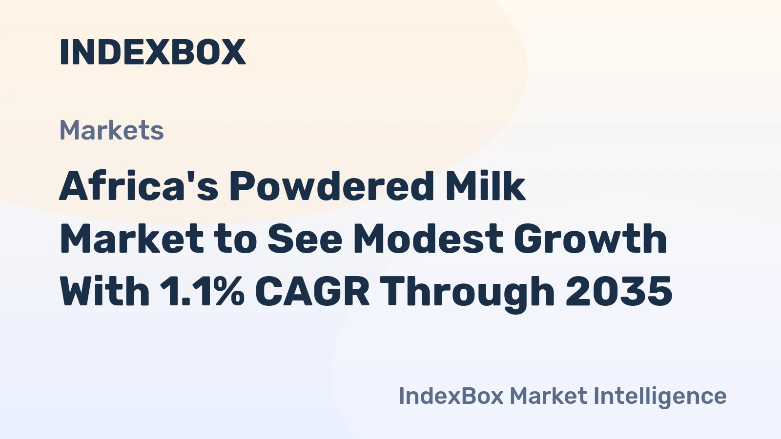 Africa's Powdered Milk Market to See Modest Growth With 1.1% CAGR Through 2035