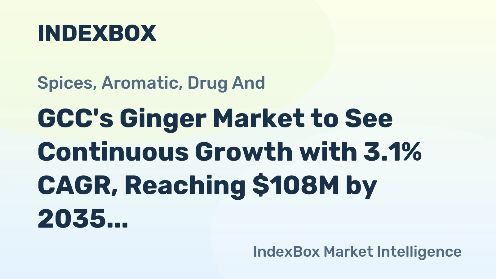 GCC's Ginger Market to See Continuous Growth with 3.1% CAGR, Reaching $108M by 2035