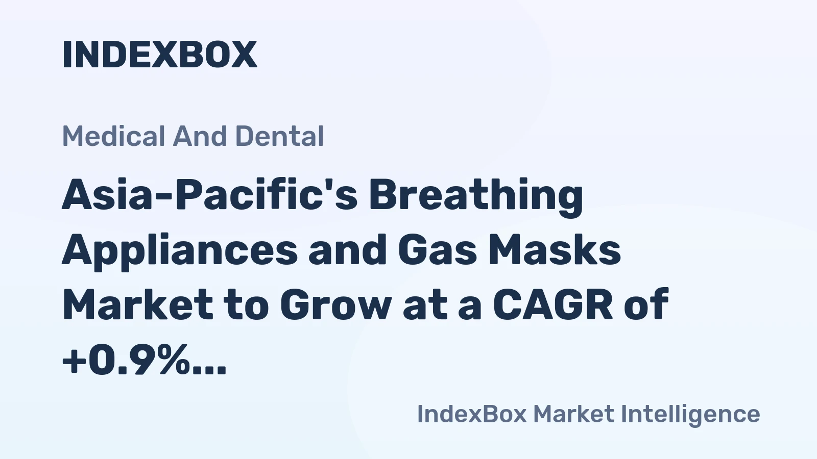 Asia-Pacific's Breathing Appliances and Gas Masks Market to Grow at a CAGR of +0.9% from 2024-2035, Reaching $14.2B by 2035