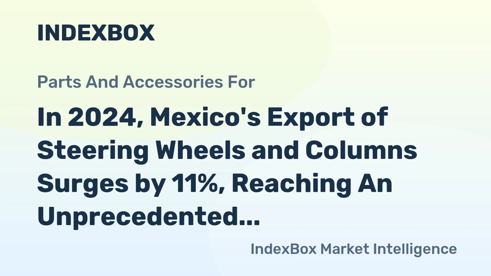 In 2024, Mexico's Export of Steering Wheels and Columns Surges by 11%, Reaching An Unprecedented $3.7 Billion.