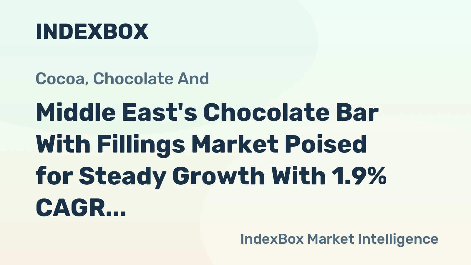 Middle East's Chocolate Bar With Fillings Market Poised for Steady Growth With 1.9% CAGR in Value