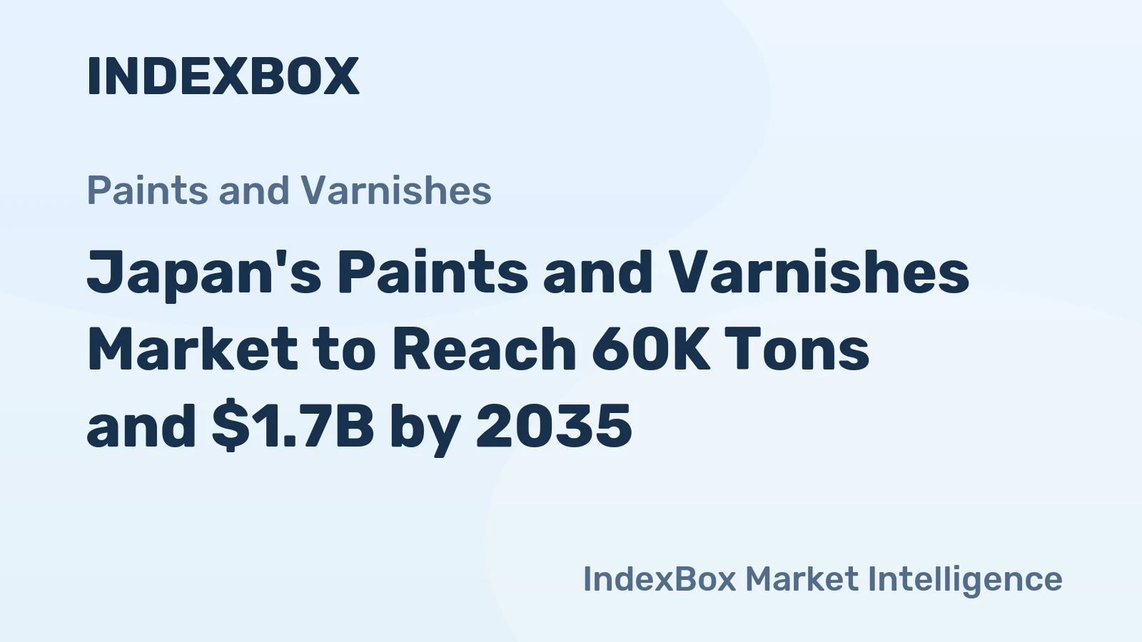 Japan's Paints and Varnishes Market to Reach 60K Tons and $1.7B by 2035