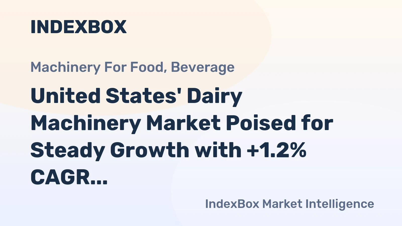 United States' Dairy Machinery Market Poised for Steady Growth with +1.2% CAGR Through 2035