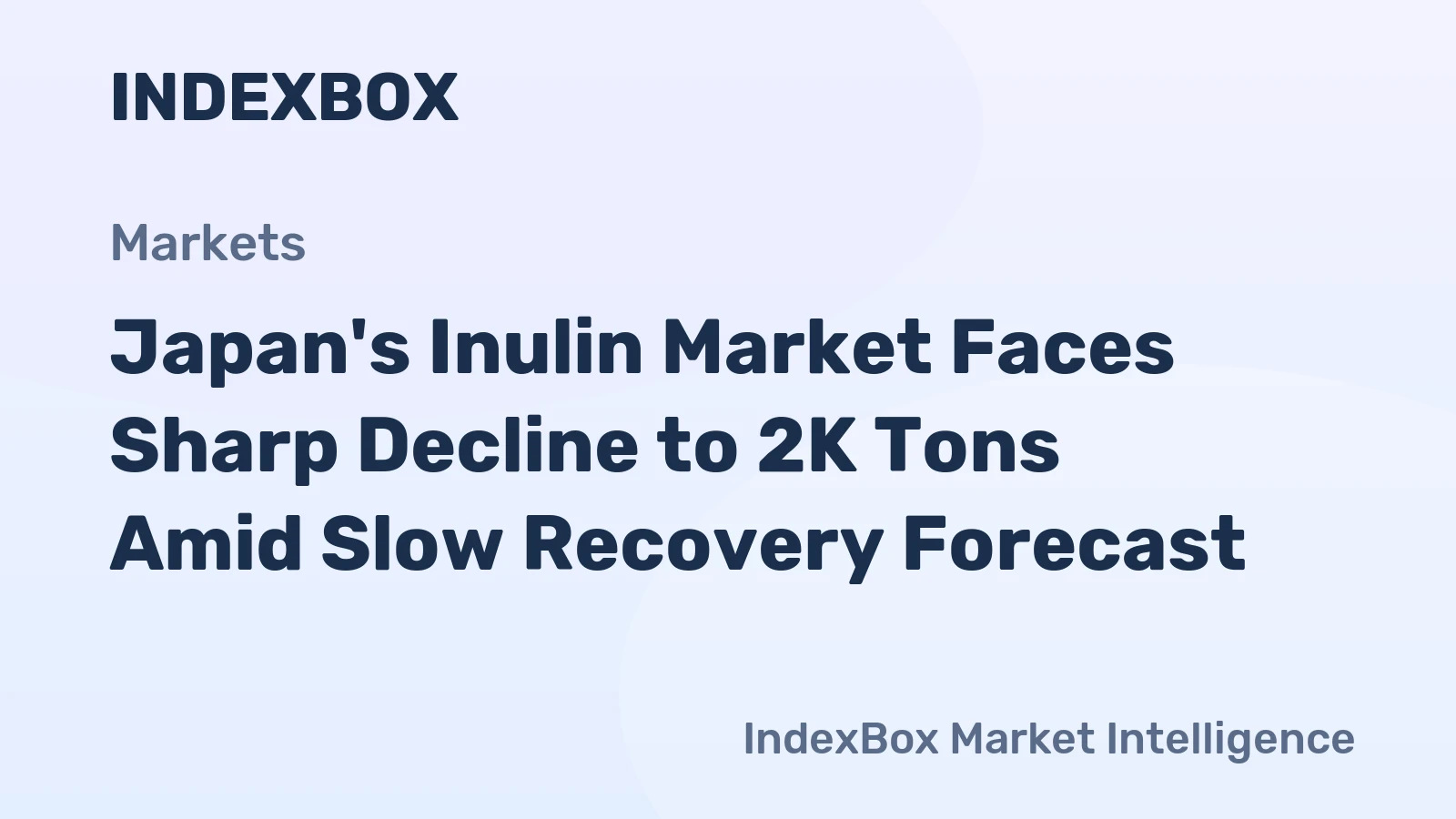 Japan's Inulin Market Faces Sharp Decline to 2K Tons Amid Slow Recovery Forecast