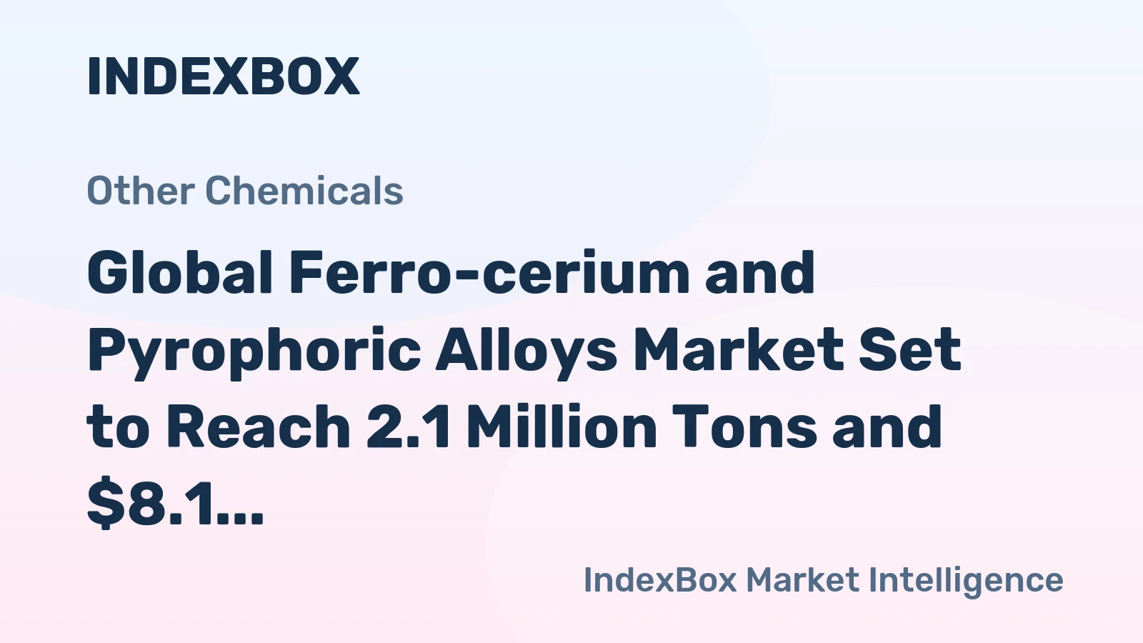 Global Ferro-cerium and Pyrophoric Alloys Market Set to Reach 2.1 Million Tons and $8.1 Billion by 2035