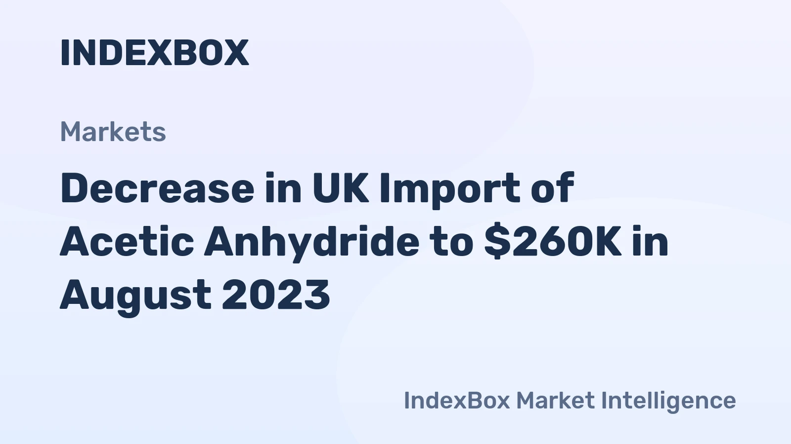 Decrease in UK Import of Acetic Anhydride to $260K in August 2023