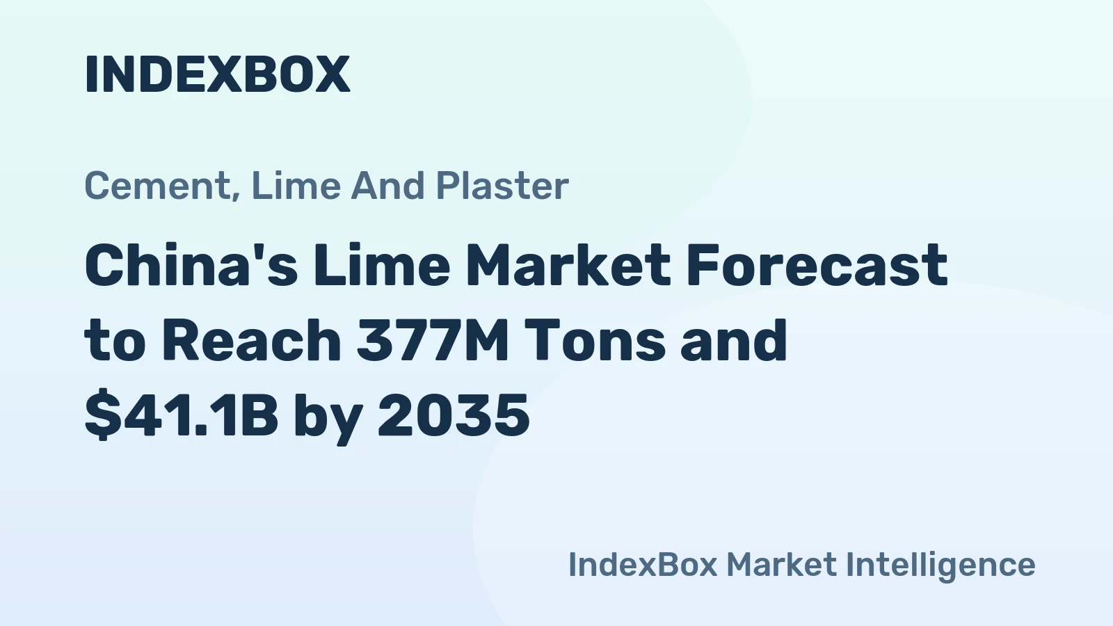 China's Lime Market Forecast to Reach 377M Tons and $41.1B by 2035