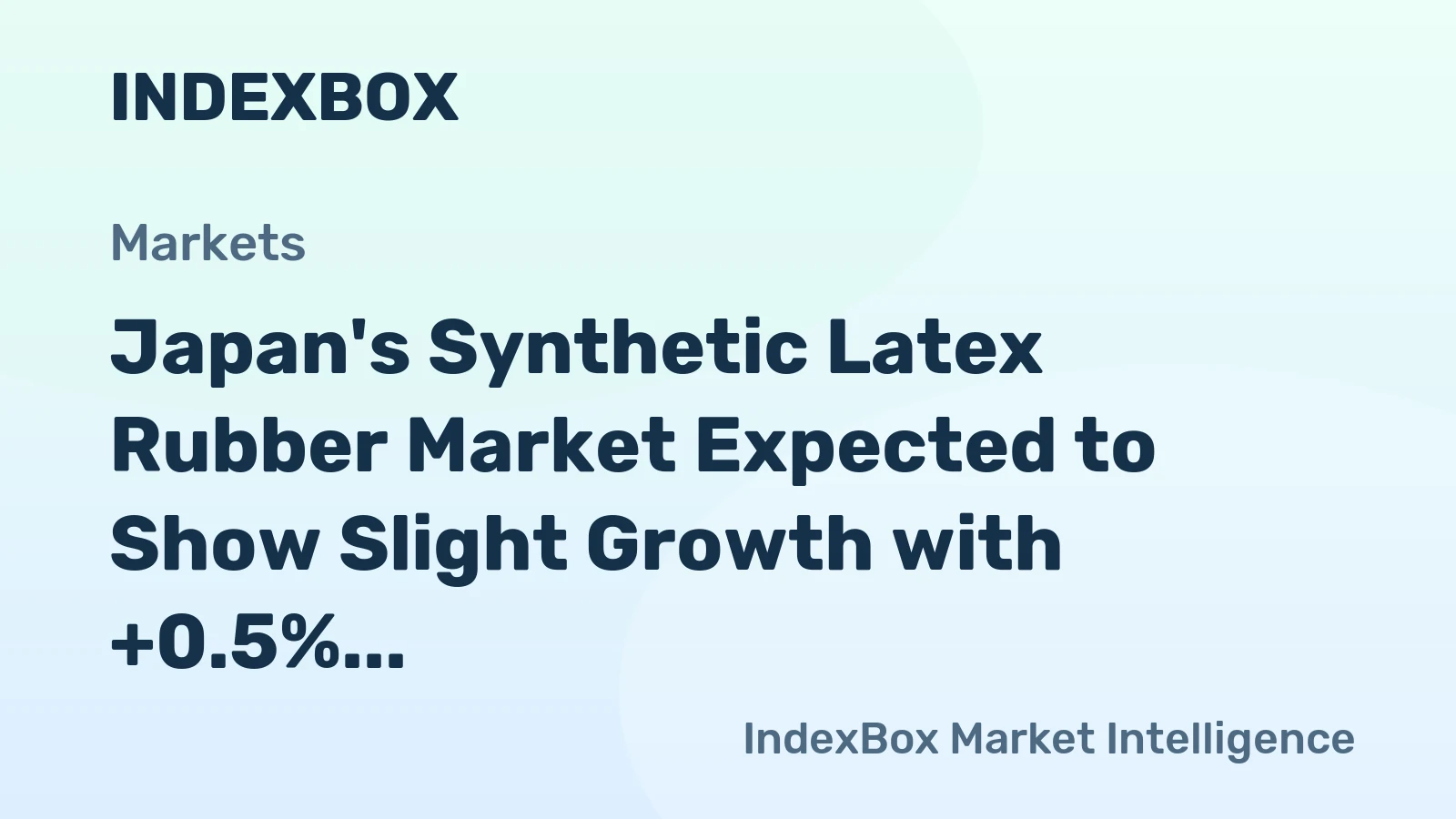 Japan's Synthetic Latex Rubber Market Expected to Show Slight Growth with +0.5% CAGR from 2024 to 2035