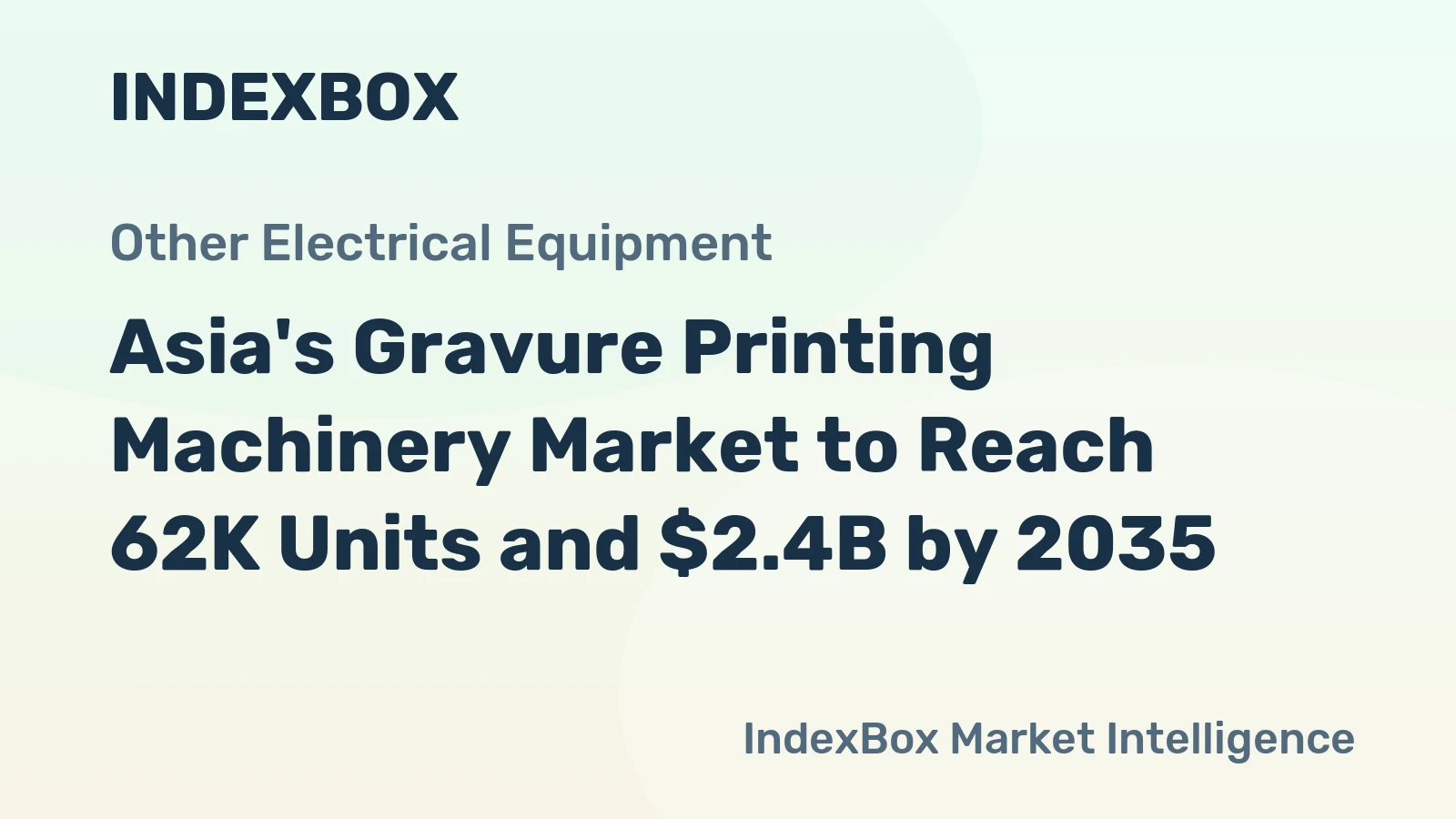Asia's Gravure Printing Machinery Market to Reach 62K Units and $2.4B by 2035