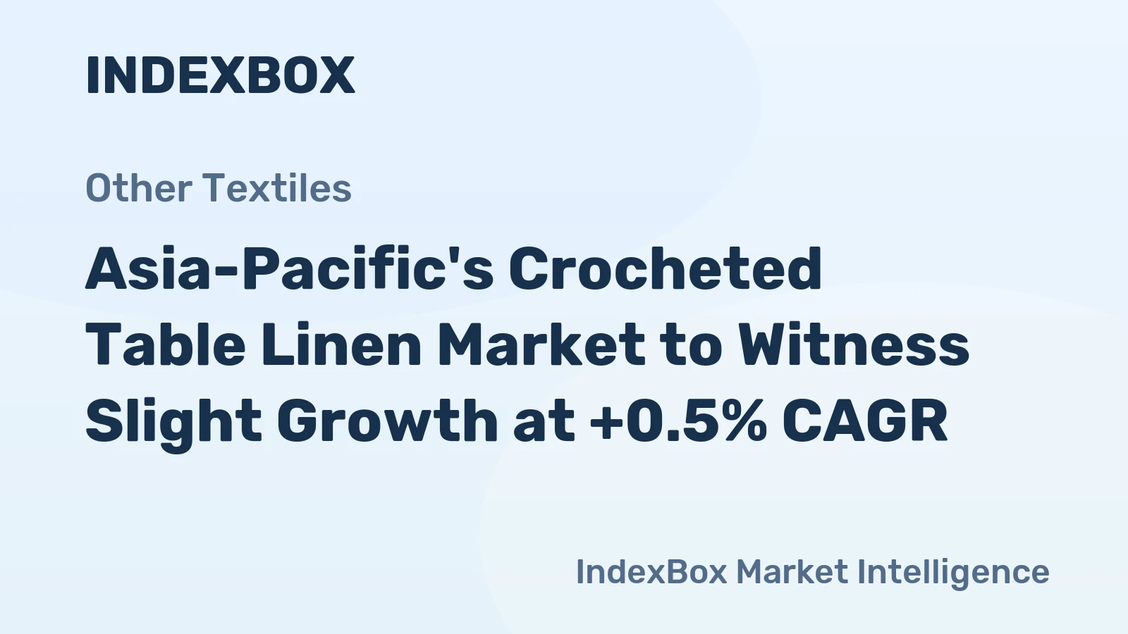 Asia-Pacific's Crocheted Table Linen Market to Witness Slight Growth at +0.5% CAGR