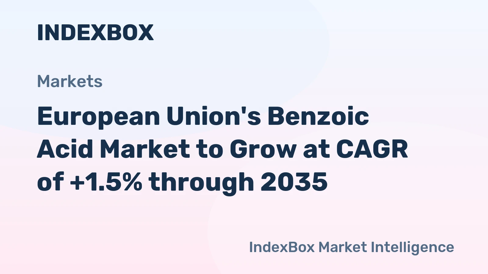 European Union's Benzoic Acid Market to Grow at CAGR of +1.5% through 2035