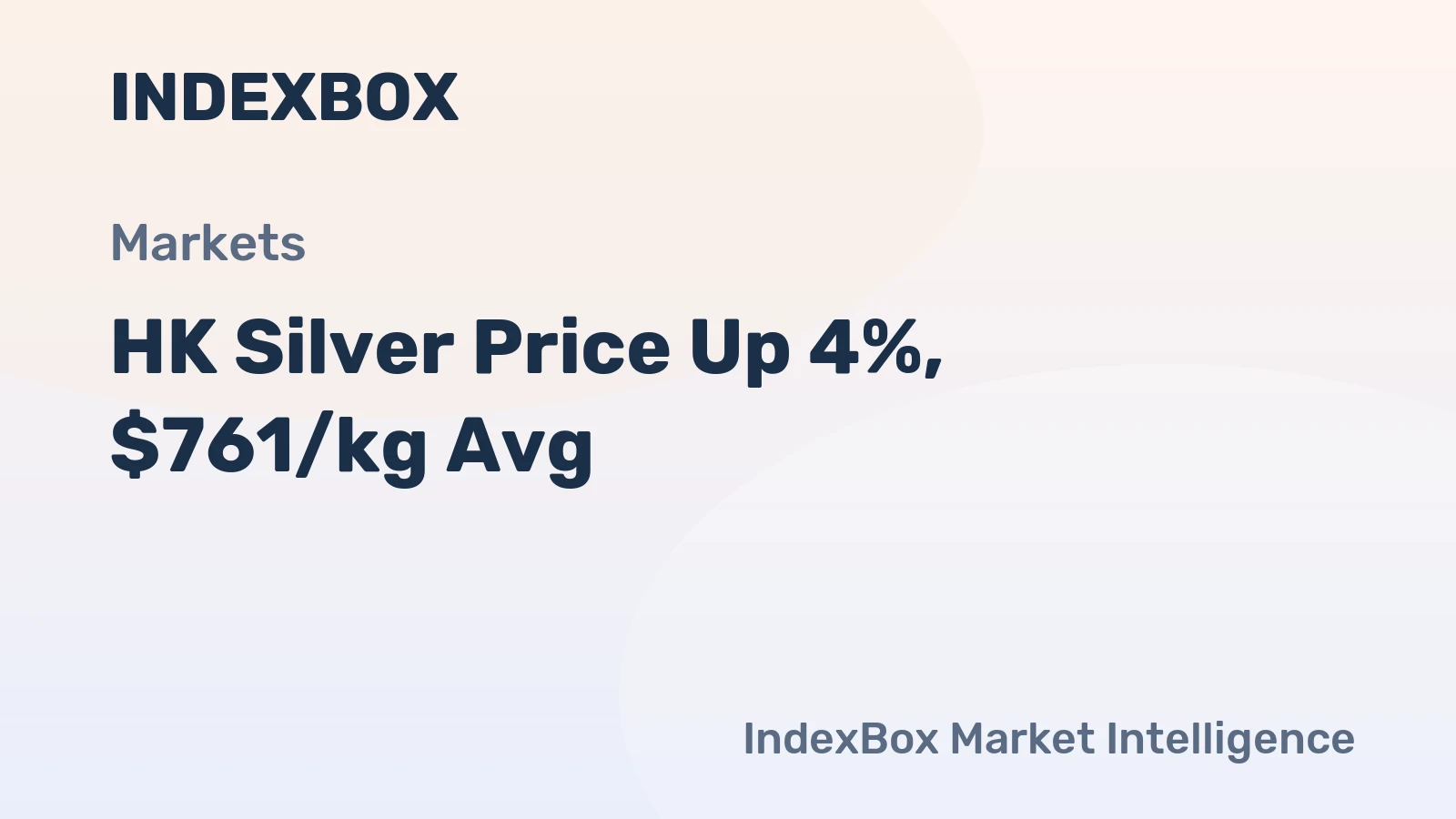 HK Silver Price Up 4%, $761/kg Avg