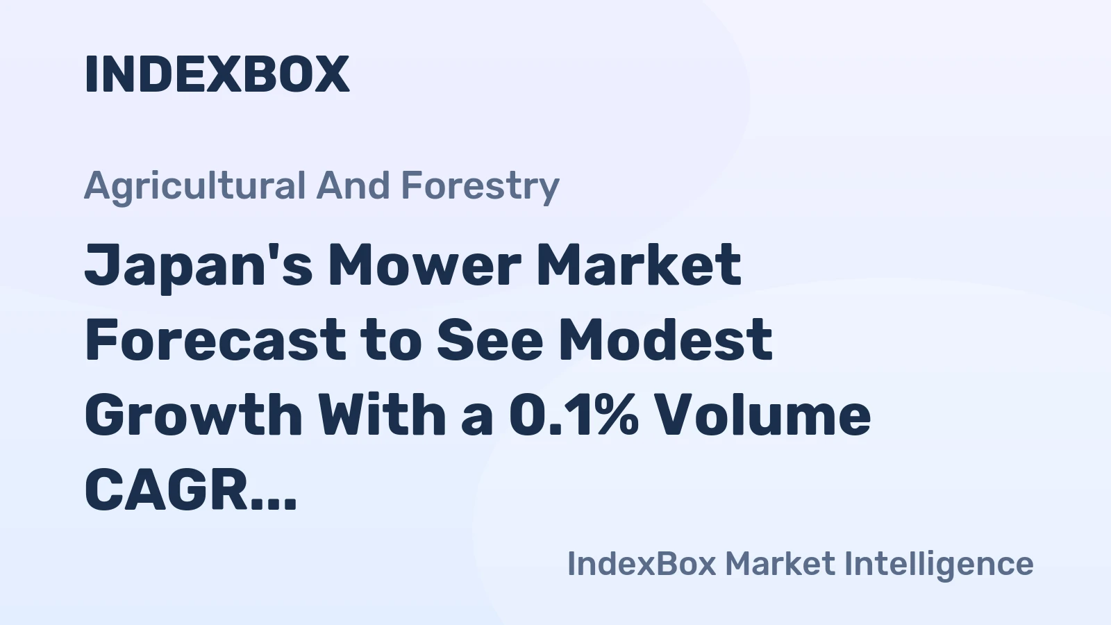 Japan's Mower Market Forecast to See Modest Growth With a 0.1% Volume CAGR Through 2035