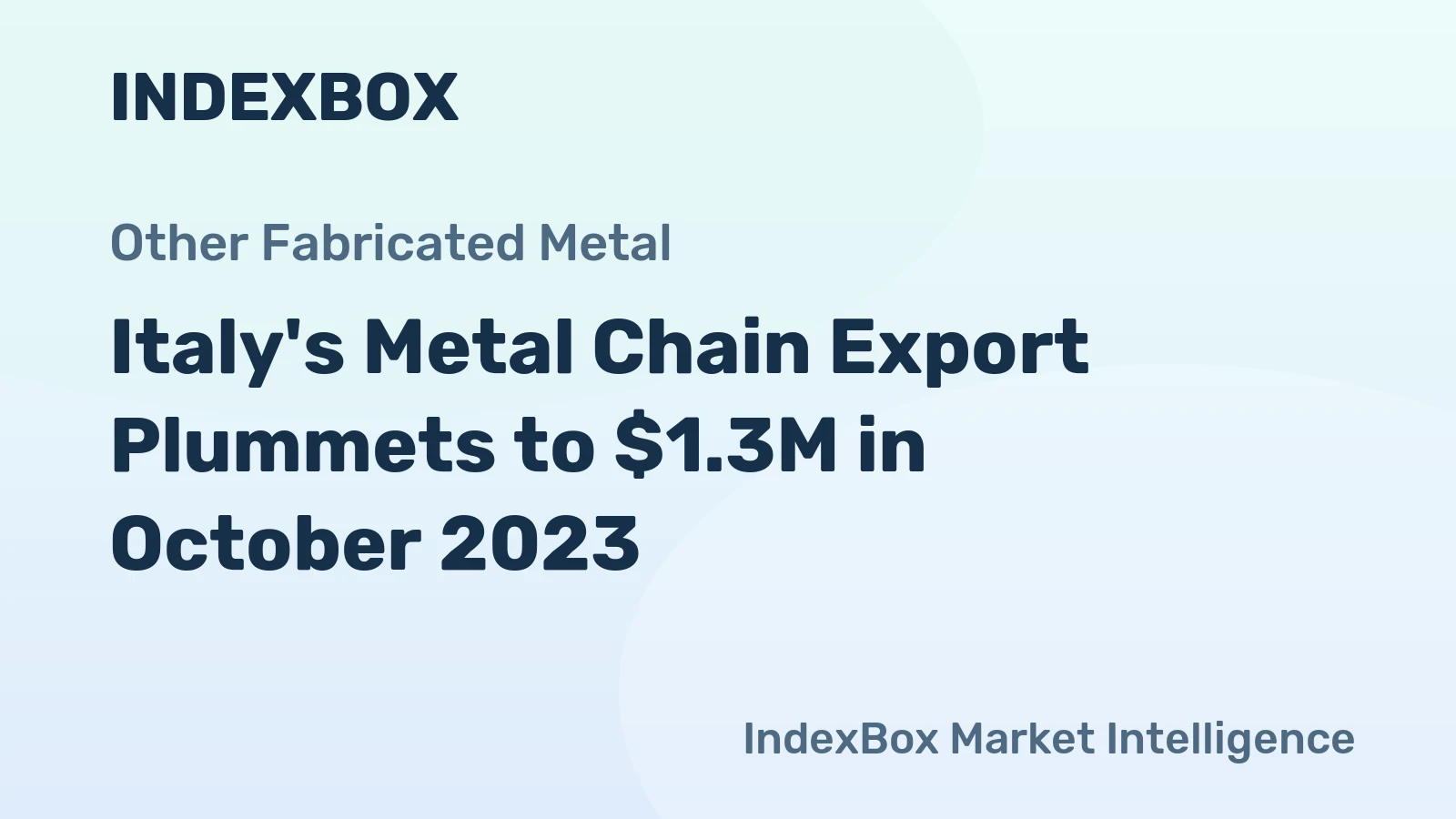 Italy's Metal Chain Export Plummets to $1.3M in October 2023