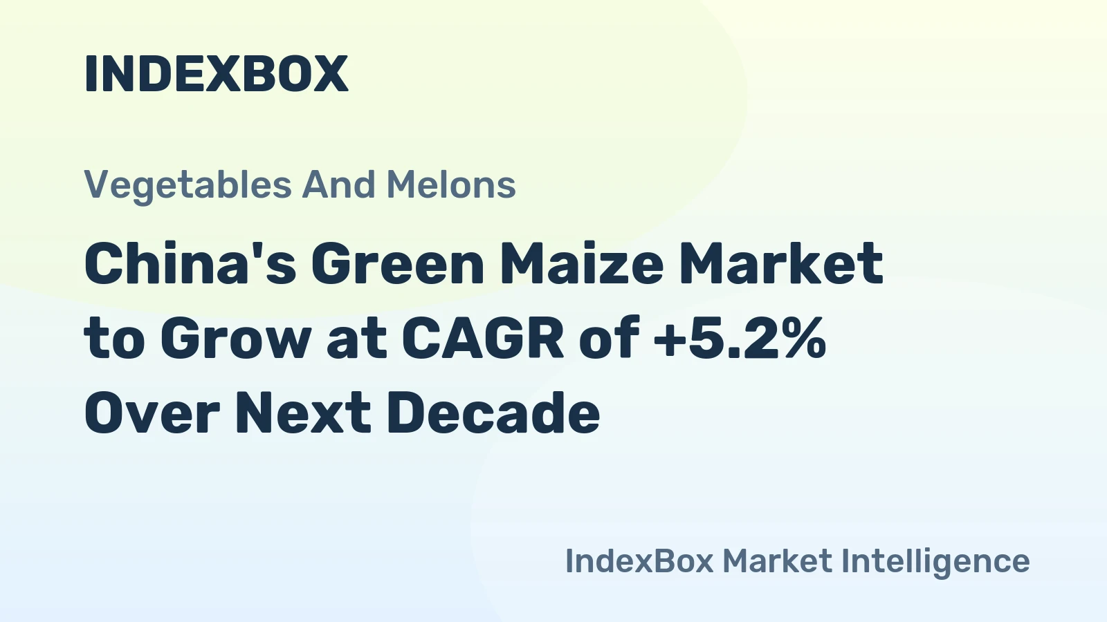 China's Green Maize Market to Grow at CAGR of +5.2% Over Next Decade