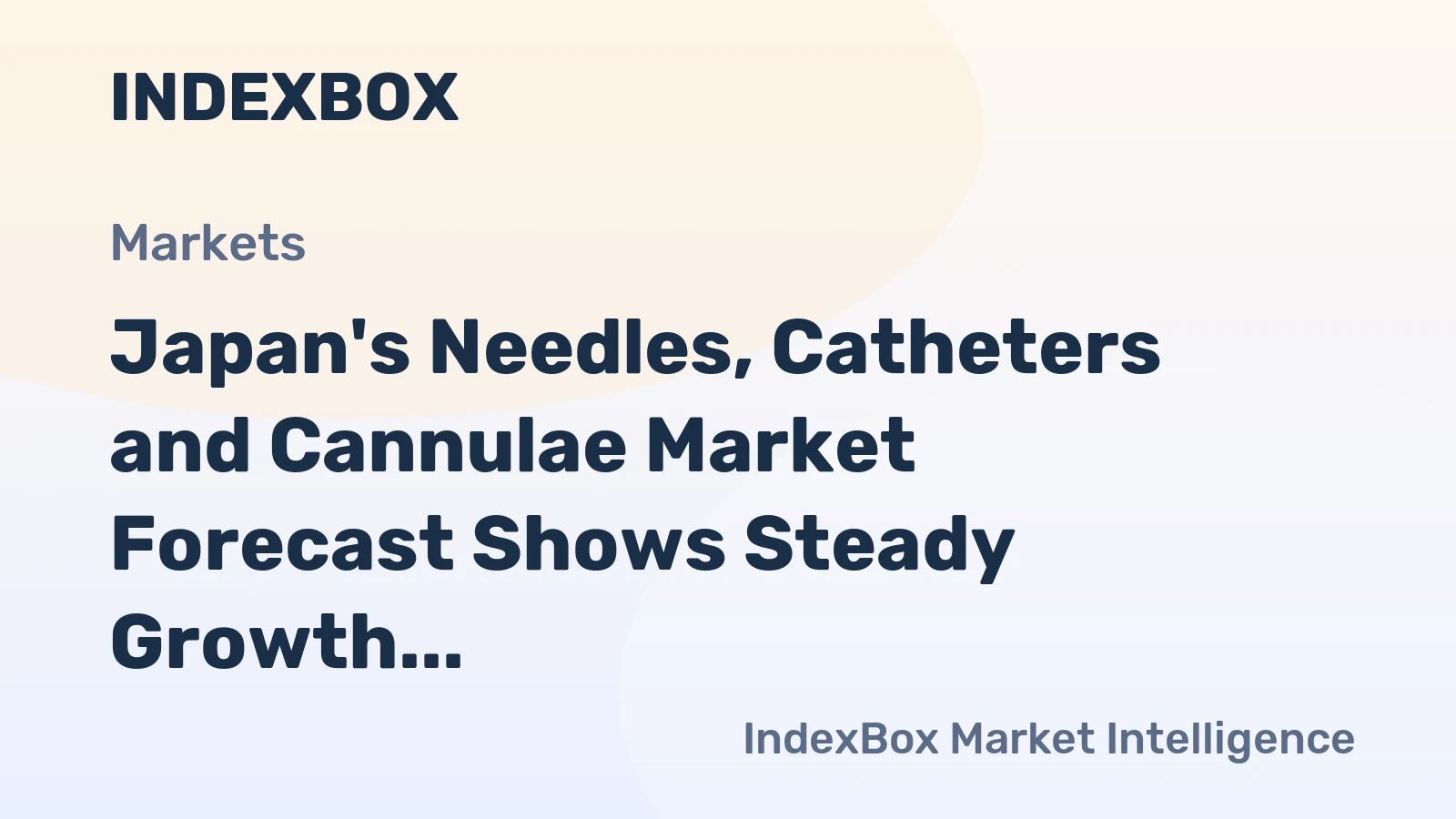 Japan's Needles, Catheters and Cannulae Market Forecast Shows Steady Growth with a 2.6% CAGR in Value