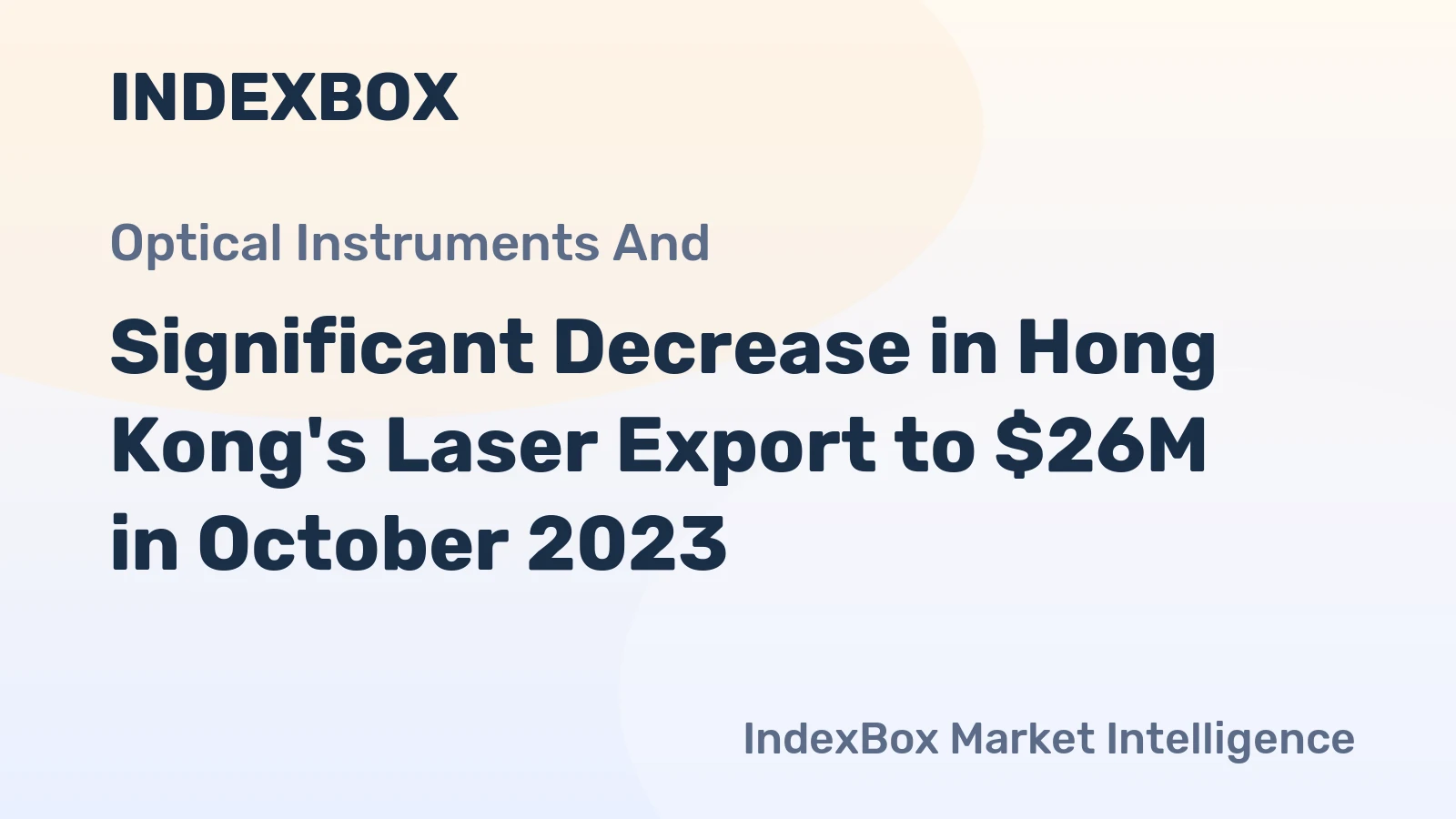Significant Decrease in Hong Kong's Laser Export to $26M in October 2023