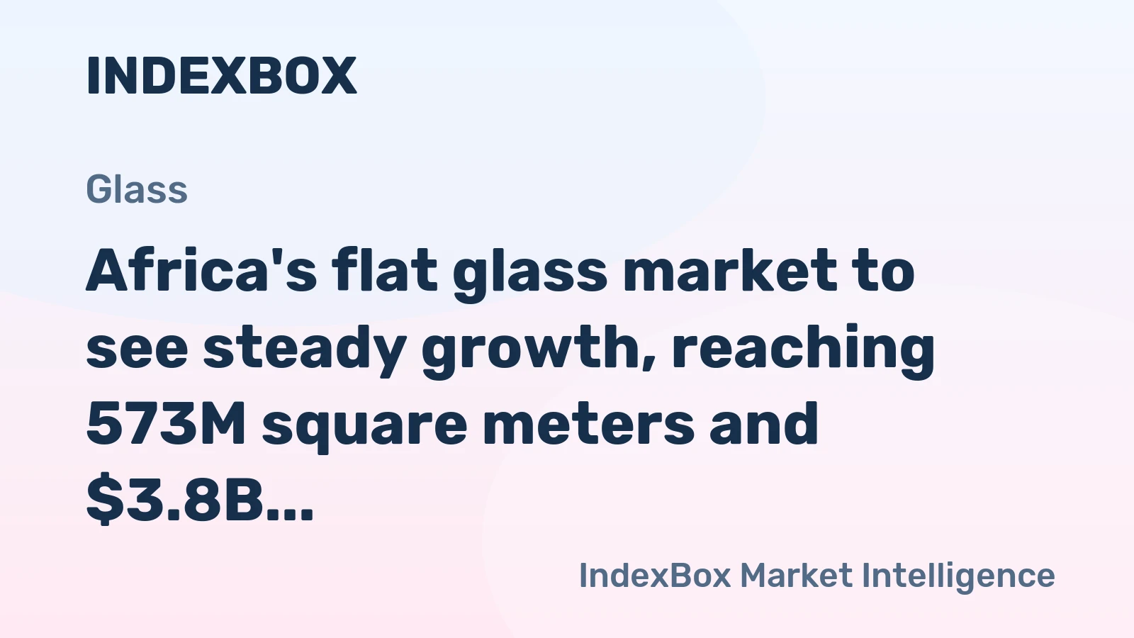 Africa's flat glass market to see steady growth, reaching 573M square meters and $3.8B in value by 2035.