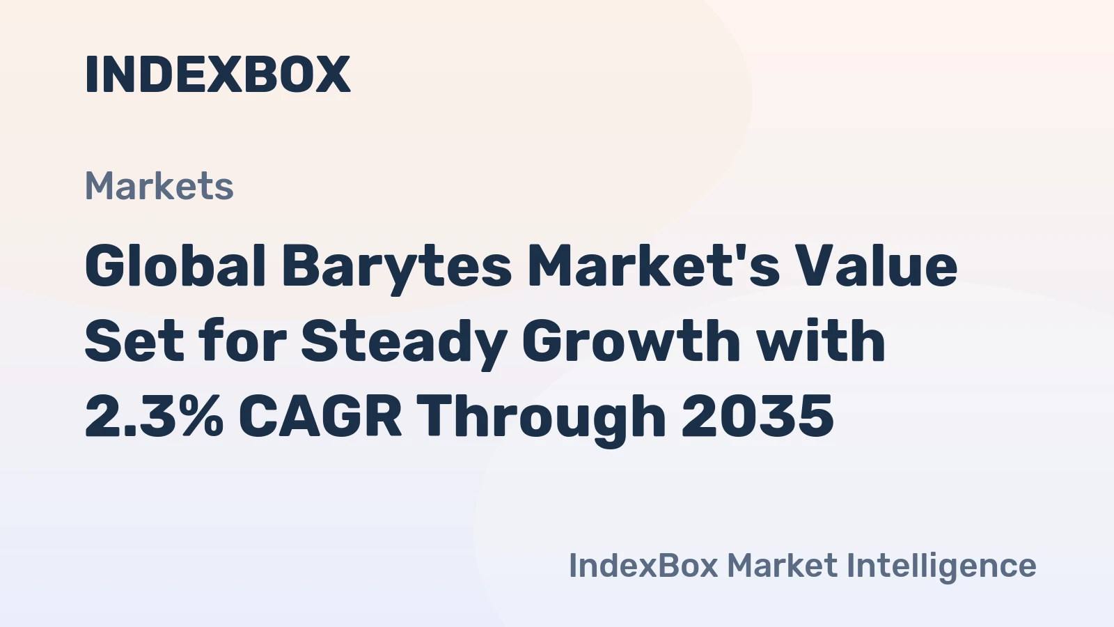 Global Barytes Market's Value Set for Steady Growth with 2.3% CAGR Through 2035