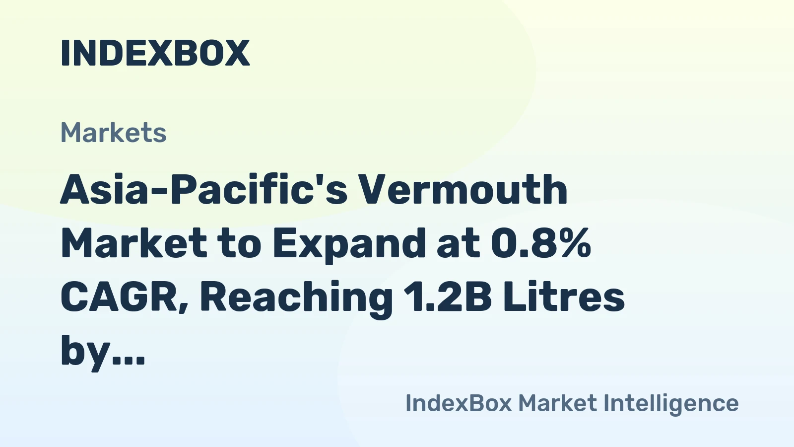 Asia-Pacific's Vermouth Market to Expand at 0.8% CAGR, Reaching 1.2B Litres by 2035