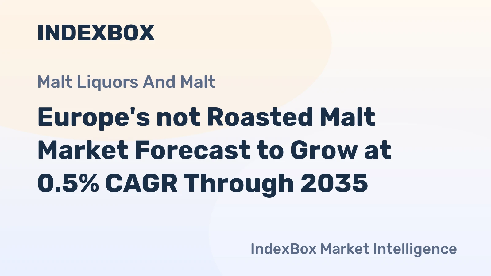 Europe's not Roasted Malt Market Forecast to Grow at 0.5% CAGR Through 2035