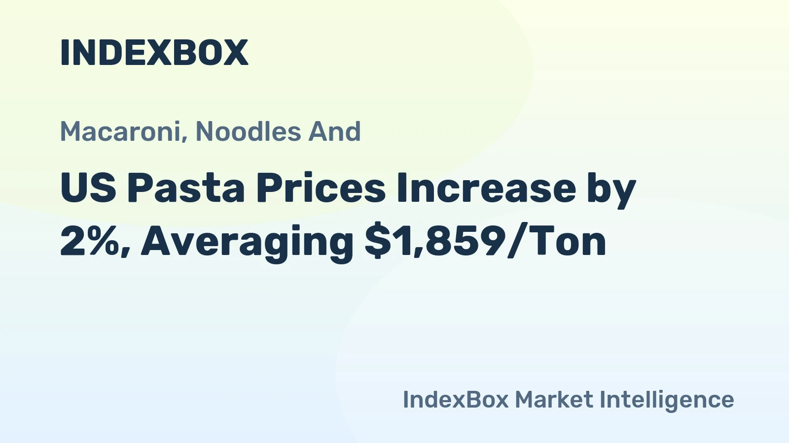 US Pasta Prices Increase by 2%, Averaging $1,859/Ton