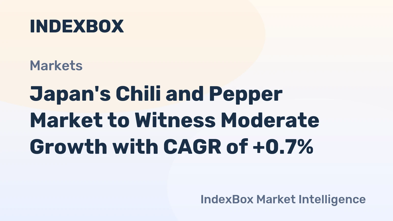 Japan's Chili and Pepper Market to Witness Moderate Growth with CAGR of +0.7%