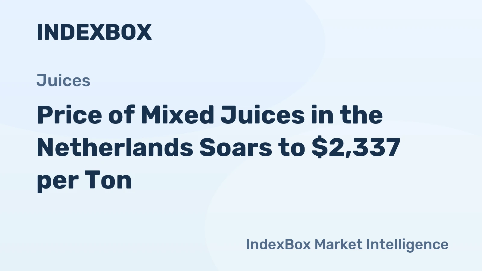 Price of Mixed Juices in the Netherlands Soars to $2,337 per Ton